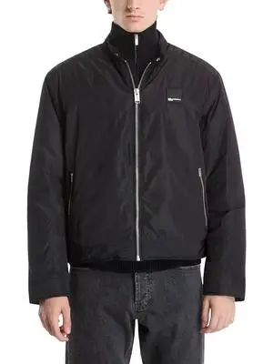 Karl Lagerfeld Logo-patch Zip-up Jacket - Black