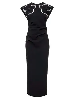 Acler Koda Floral-appliqué Midi Dress - Black
