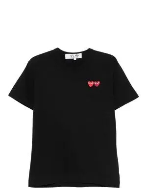 Play Comme Des Garcon Heart-patch T-shirt - Black