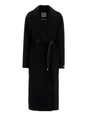 Sportmax Belted Wool Coat - Black