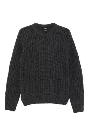 A.p.c. Chunky Knit Crew Neck Sweater - Grey
