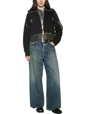 Sacai Distressed Wide-leg Jeans - Blue