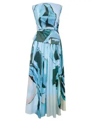 Acler Robaker Abstract-print Maxi Dress - Blue