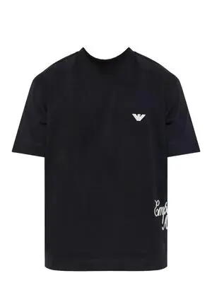 Emporio Armani Logo-embroidered T-shirt - Blue