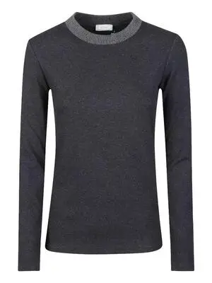 Peserico Crew-neck Long-sleeve T-shirt - Grey