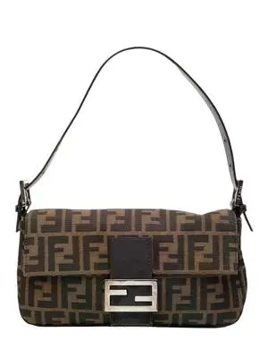 Fendi 20th Century Zucca Canvas Baguette Shoulder Bag - Brown