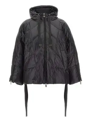 ELENA MIRÒ Quilted Hooded Puffer Jacket - Black
