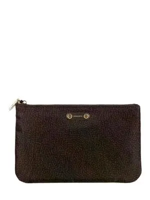 Borbonese Op-print Logo-plaque Pouch - Brown