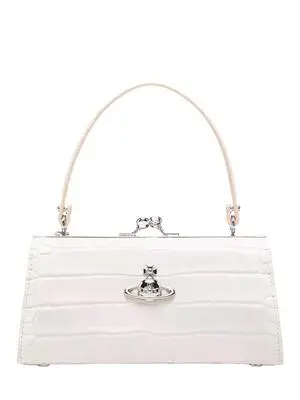 VIVIENNE WESTWOOD Doll Croc-embossed Leather Top Handle Bag - Neutrals
