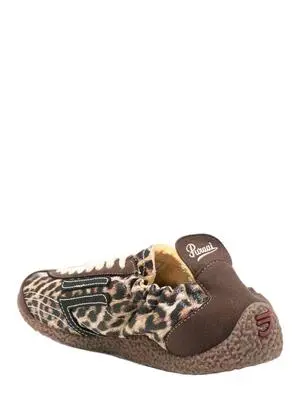 PURAAI Leopard-print Lace-up Sneakers - Brown