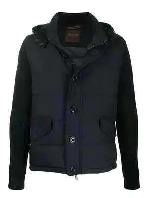 MOORER Padded Contrast Jacket - Blue