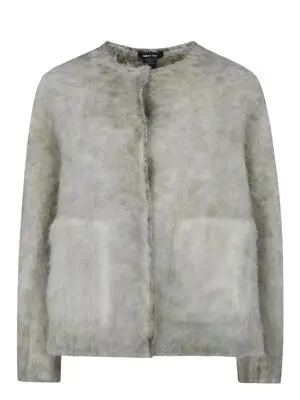 Avant Toi Avant Toi Alpaca Brushed Texture Oversized Jacket Grey