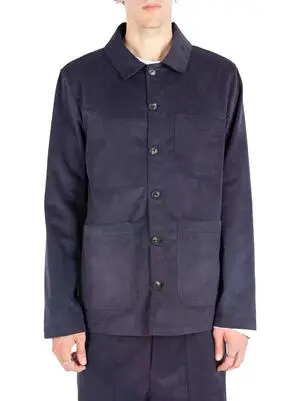 SOCIETE ANONYME Work Button-up Cotton Shirt Jacket - Blue