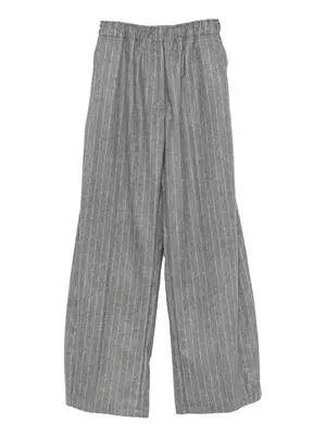 THELATEST Pinstripe Wide-leg Trousers - Grey