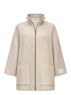 Eleventy Herringbone Zip-up Coat - Neutrals