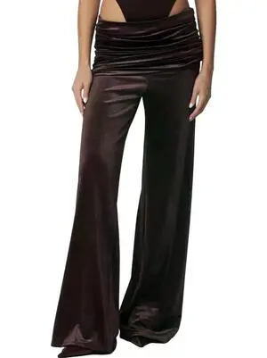 Andamane Boney Draped Wide-leg Trousers - Brown