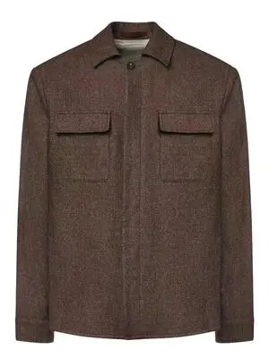 Eleventy Flap-pocket Shirt Jacket - Brown
