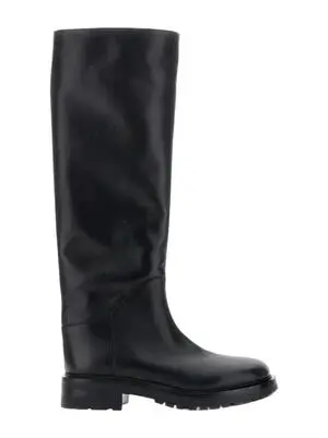 STRATEGIA SHOES Marengo Leather Knee-high Boots - Black