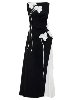 Acler Limisi Floral Appliqué Maxi Dress - Black