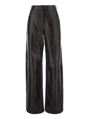 Federica Tosi Leather Trousers - Brown