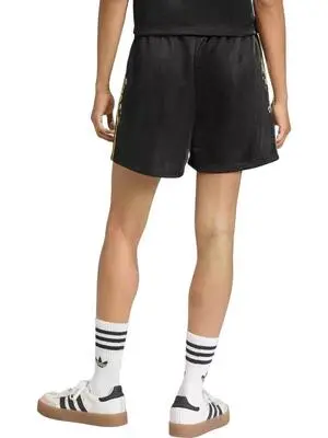 Adidas Liberty London Floral Embroidered Side Stripe Shorts - Black