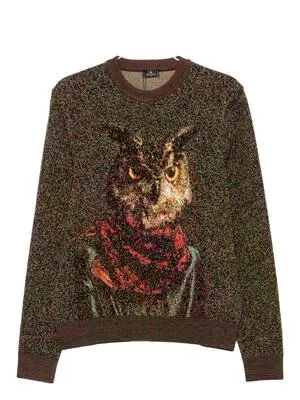 Etro Textured Knit Sweater With Owl Motif - Red