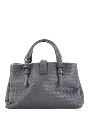Bottega Veneta Roma Bag Intrecciato Nappa Small Tote Bag - Black