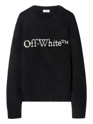 Off-White Logo Intarsia Wool Jumper - Black