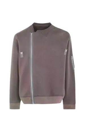 Sacai Zip-detail Sweatshirt - Brown