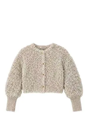 TWINSET Textured Knit Cardigan With Button Detail - Neutrals
