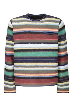 Sacai Striped Wool-blend Sweater - Red