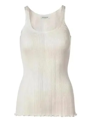 ROSEMUNDE Rosemunde Belle Ribbed Silk Top Neutrals