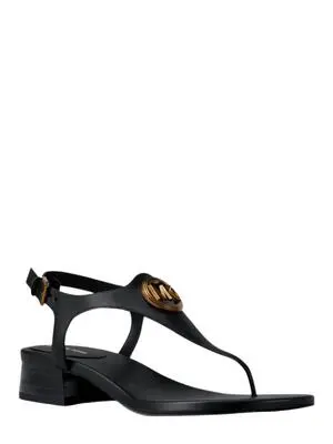 Michael Kors Mckenzie Logo Plaque Sandals - Black