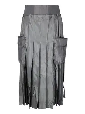 Sacai Pleated Cargo Skirt - Grey