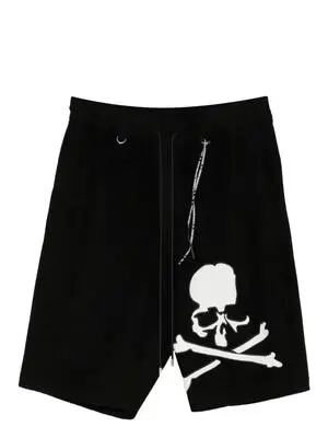 MASTERMIND WORLD Skull Print Drawstring Shorts - Black