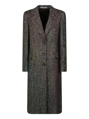 Tagliatore Single-breasted Tweed Coat - Brown
