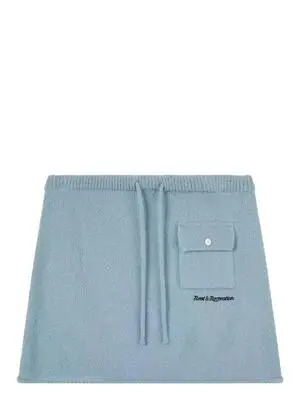REST&RECREATION Drawstring Knitted Skirt - Blue