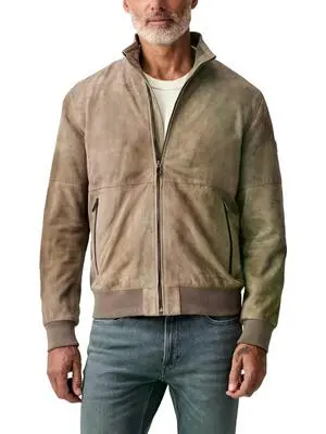 JOOP! Goat Suede Bomber Jacket - Neutrals