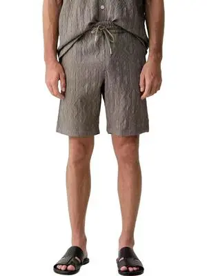 LINDBERGH Geometric Pattern Drawstring Bermuda Shorts - Brown