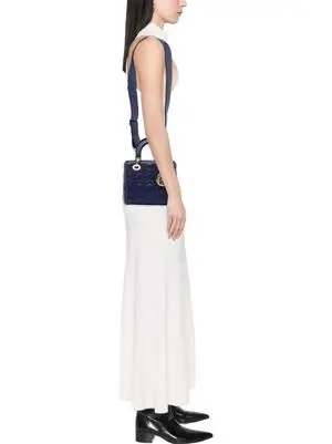 Dior Lambskin Cannage Lady Satchel - Blue