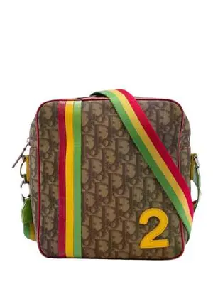 Dior 2004 Diorissimo Trotter Coated Canvas Rasta Crossbody Bag - Brown