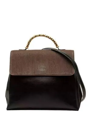 Loewe Bicolor Leather Velazquez Twist Top Handle Bag - Black