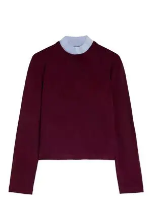 JIL SANDER Cropped Mock-neck Sweater - Red