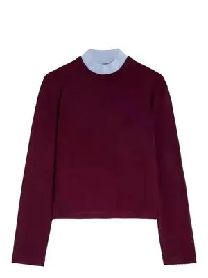 JIL SANDER Cropped Mock-neck Sweater - Red