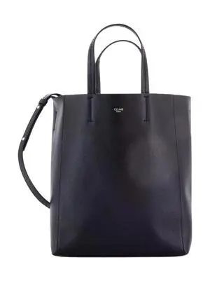 Celine Vertical Cabas Tote Bag In Grained Calfskin - Black