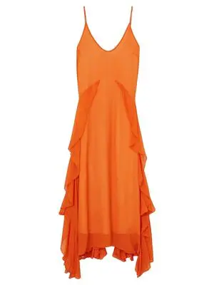 REISS Eden Ruffle Maxi Dress - Orange