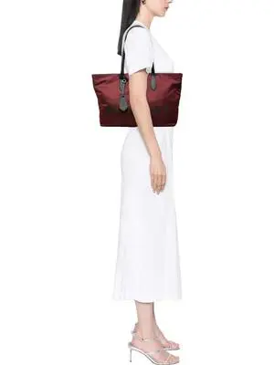 Burberry 2018-2026 Medium Econyl Nylon Logo Ardwell Tote Bag - Red