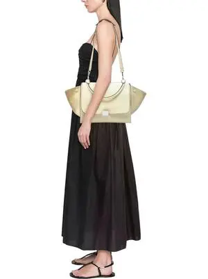 Celine 2013 Medium Bicolor Calfskin And Suede Trapeze Satchel Brown