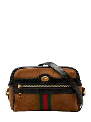 Gucci Suede Web Ophidia Crossbody Bag - Brown
