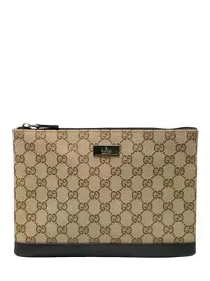Gucci 20th Century Gg Canvas Clutch Bag - Neutrals